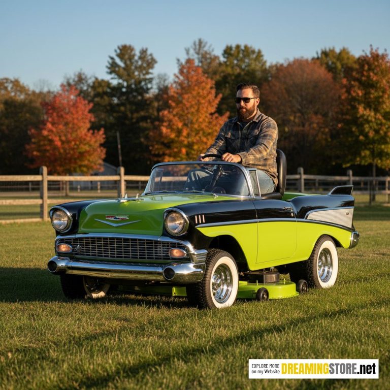 Feel the 50s Vibe With This Classic Car Riding Mower