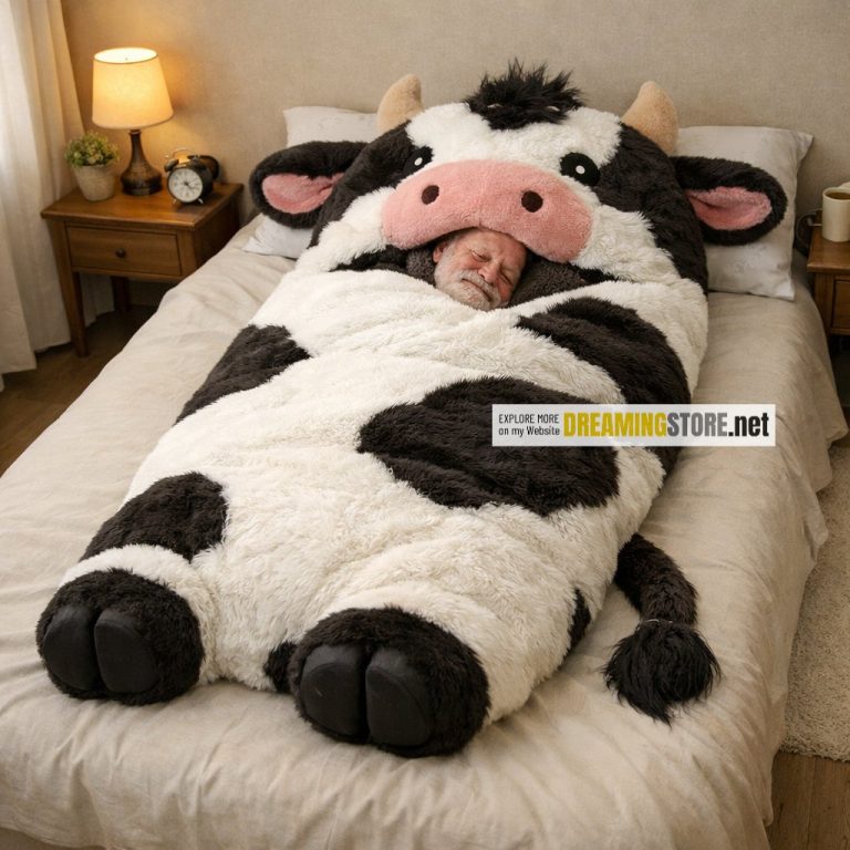 Sleep Like a Calf in a Cow Shaped Sleeping Bag