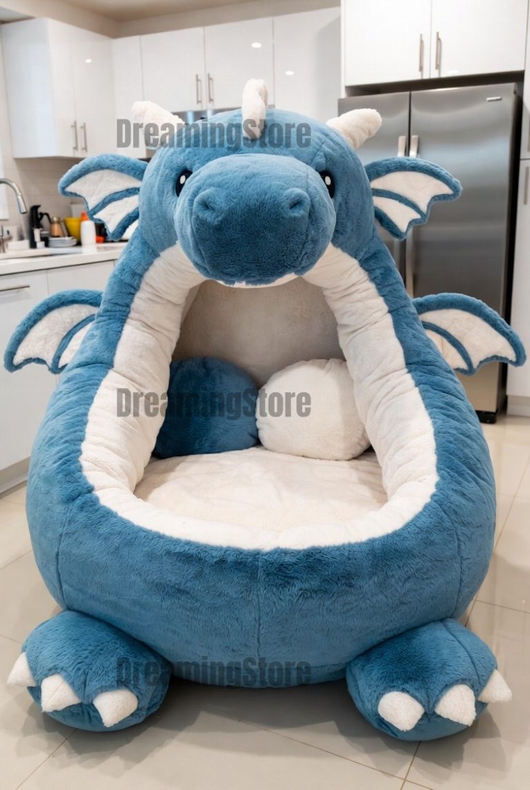 Fluffy Dragon Lounging Pods — Red, Black, Green, or Blue